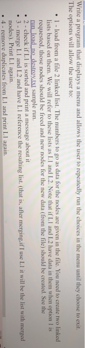 Write a program that displays a menu and allows the | Chegg.com