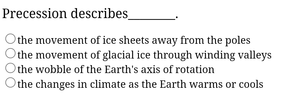 Solved Precession describes q,the movement of ice sheets | Chegg.com