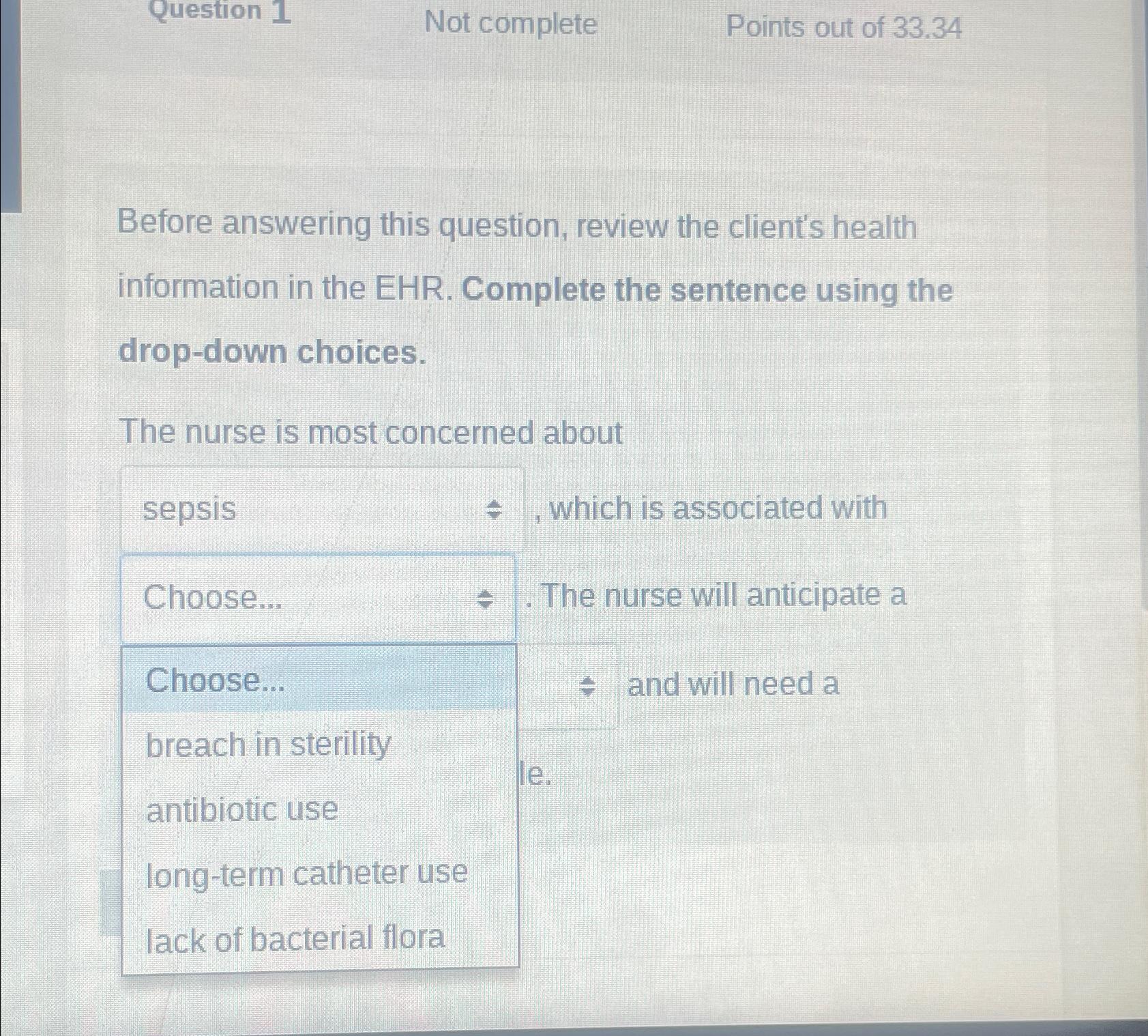 Solved Question 1Not completePoints out of 33.34Before | Chegg.com