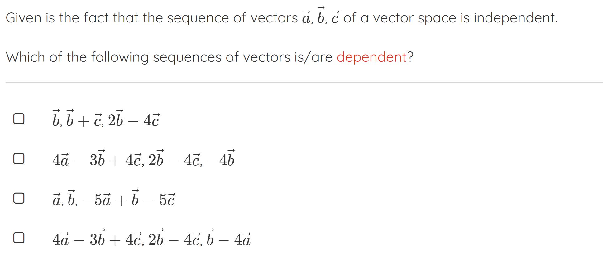 Solved Given is the fact that the sequence of vectors | Chegg.com