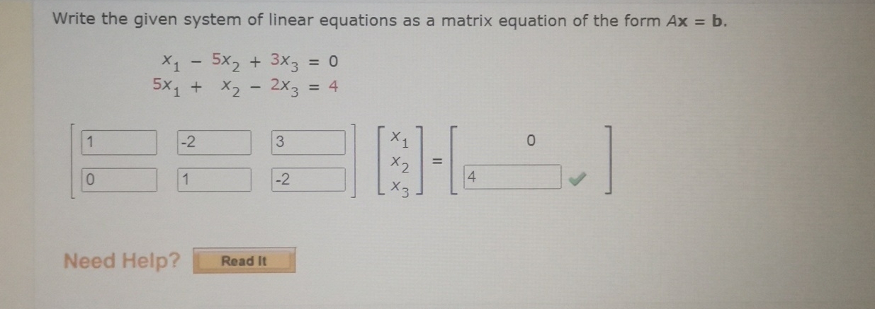 Solved Write the given system of linear equations as a | Chegg.com