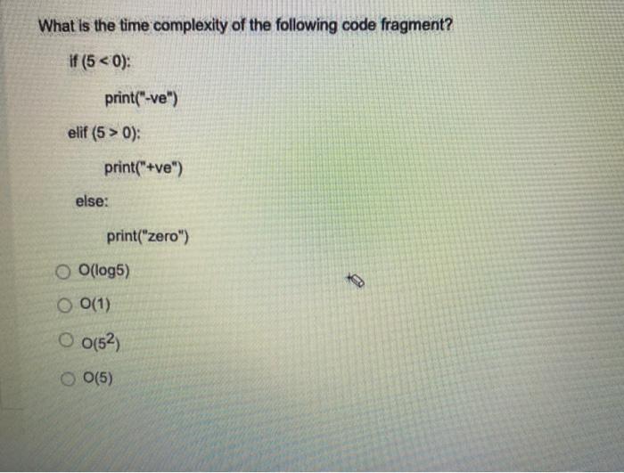 Solved What is the time complexity of the following code | Chegg.com