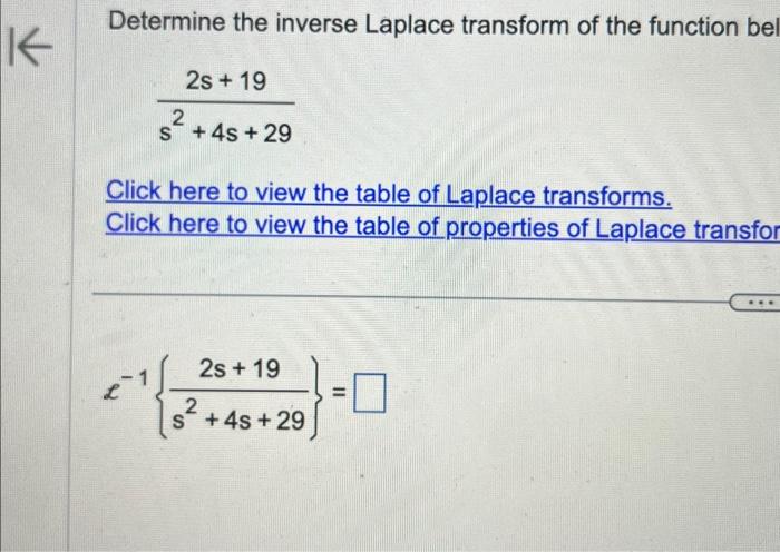 Solved Determine the inverse Laplace transform of the | Chegg.com