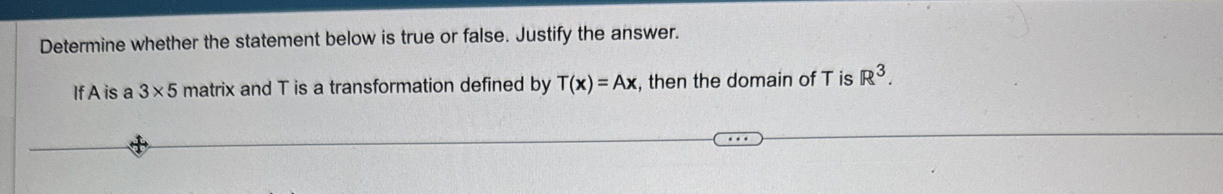Solved Determine whether the statement below is true or | Chegg.com