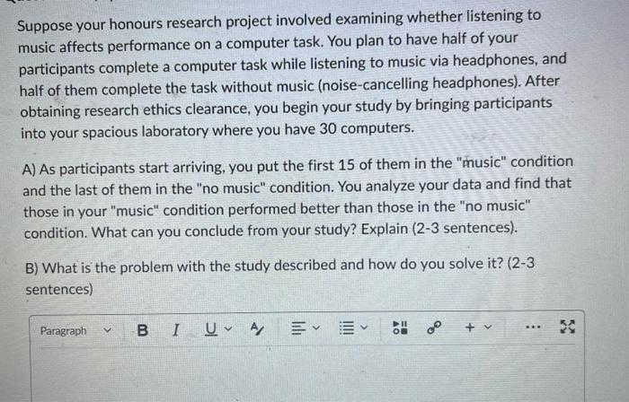 Solved Suppose your honours research project involved | Chegg.com