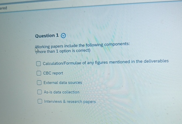 Solved Question 1Working papers include the following | Chegg.com
