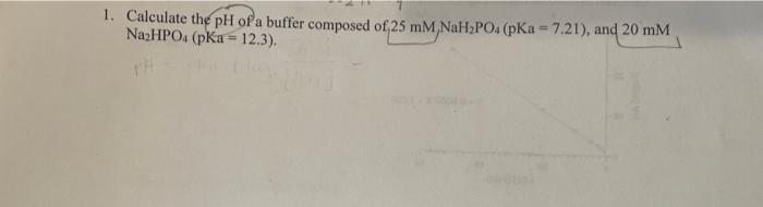 Solved 1. Calculate the pH of a buffer composed of | Chegg.com