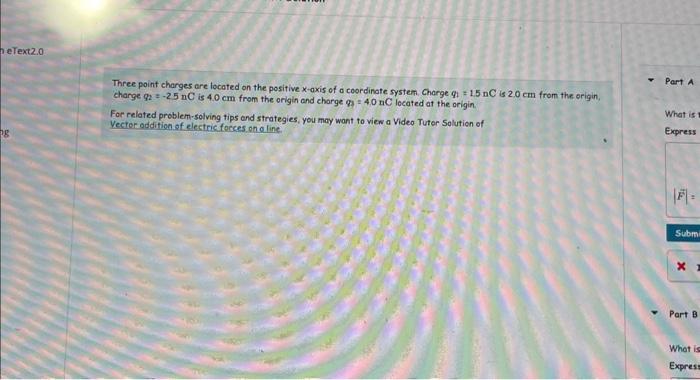 Solved Three point charges are located on the positive | Chegg.com