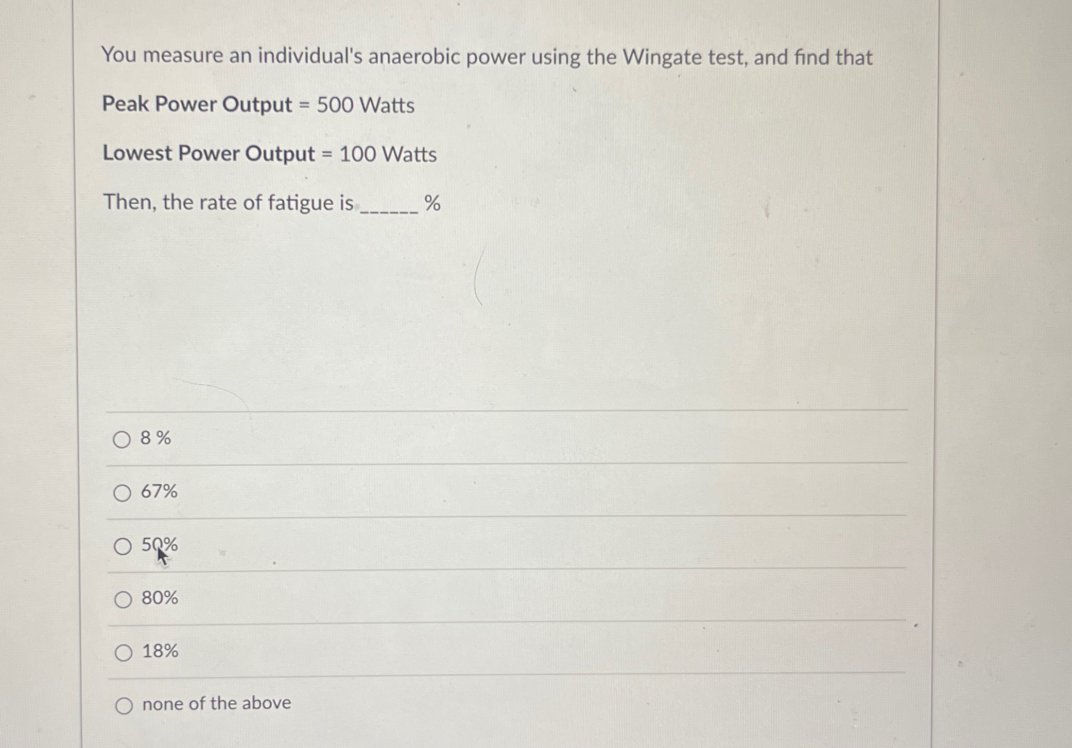 Solved You measure an individual's anaerobic power using the | Chegg.com