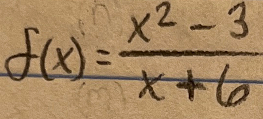 Solved Find the slant asymptote of f(x)=x2-3x+6 | Chegg.com
