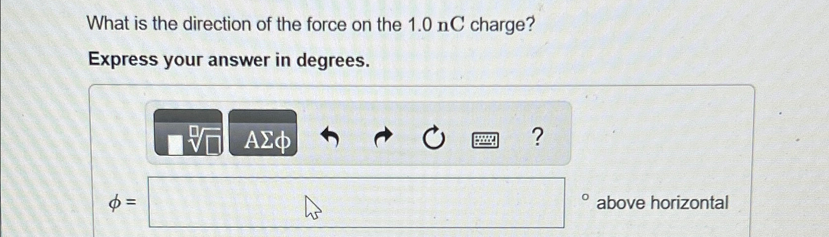 Solved What is the direction of the force on the 1.0nC | Chegg.com