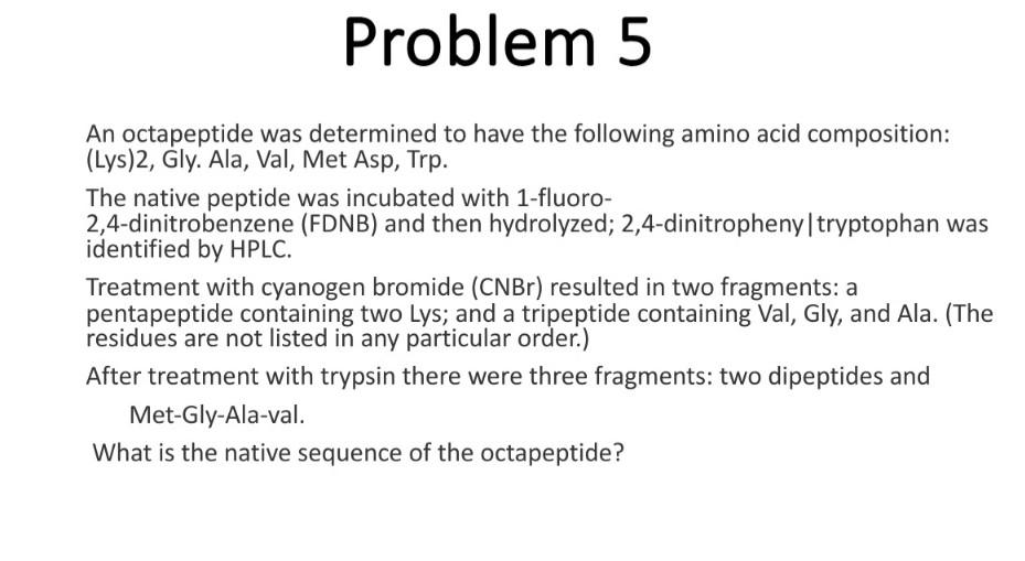 Solved Problem 4 A nonapeptide was determined to have the | Chegg.com