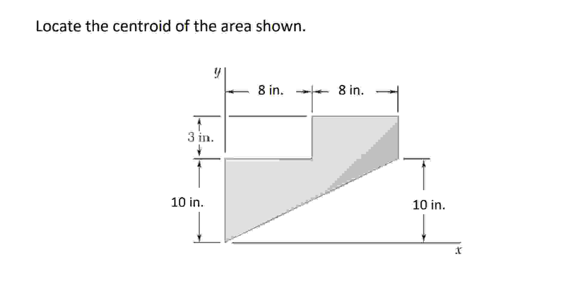 Solved Locate the centroid of the area shown. | Chegg.com