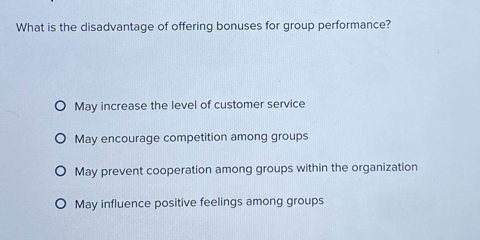 Solved What is the disadvantage of offering bonuses for | Chegg.com