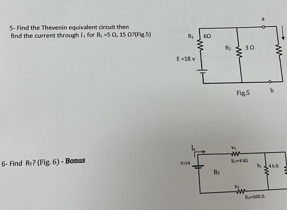 Solved 5- ﻿Find the Thevenin equivalent circuit then find | Chegg.com
