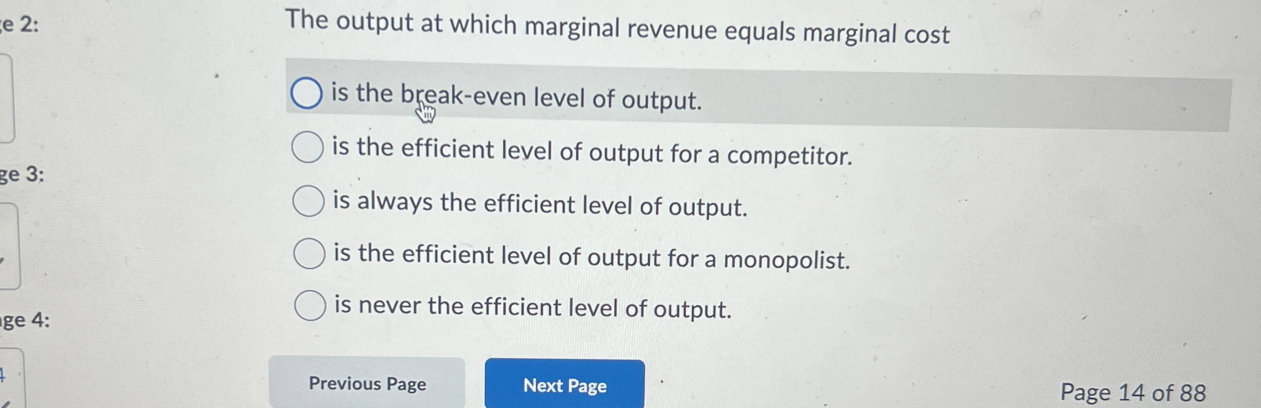 Solved The output at which marginal revenue equals marginal | Chegg.com