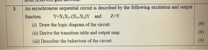Solved IL DI BULHOLIL. 3 An asynchronous sequential circuit | Chegg.com