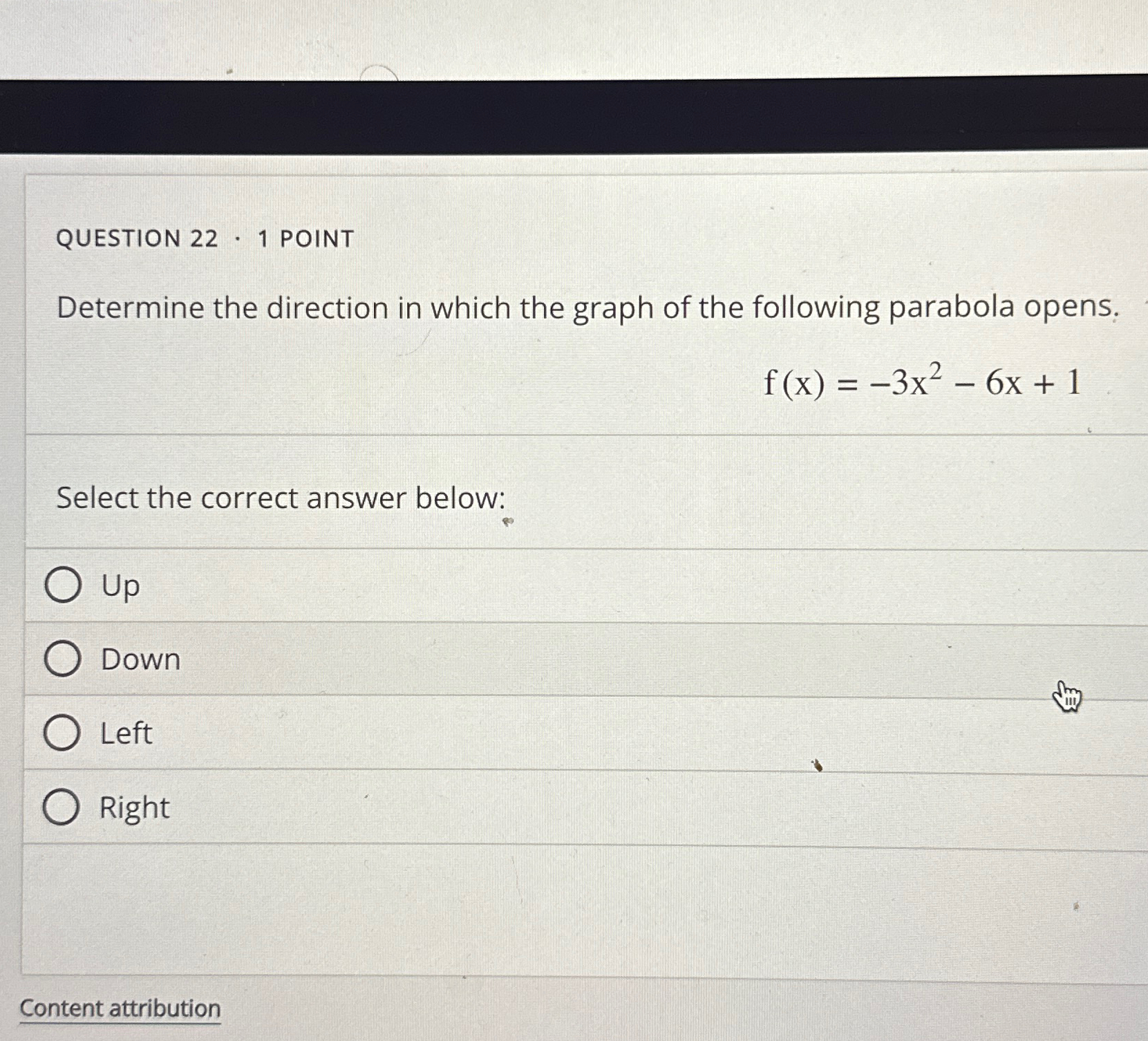 Solved QUESTION 22 - 1 ﻿POINTDetermine the direction in | Chegg.com