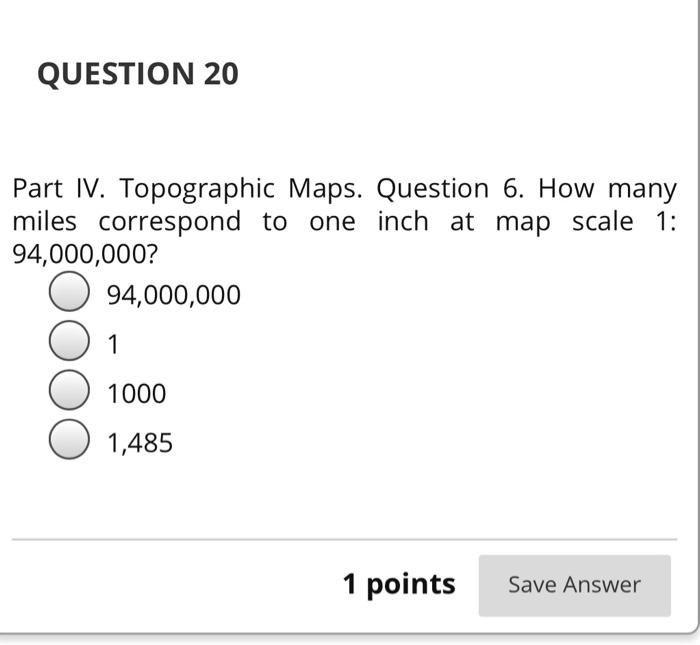 Solved QUESTION 19 Part IV. Topographic Maps. Question 2. | Chegg.com