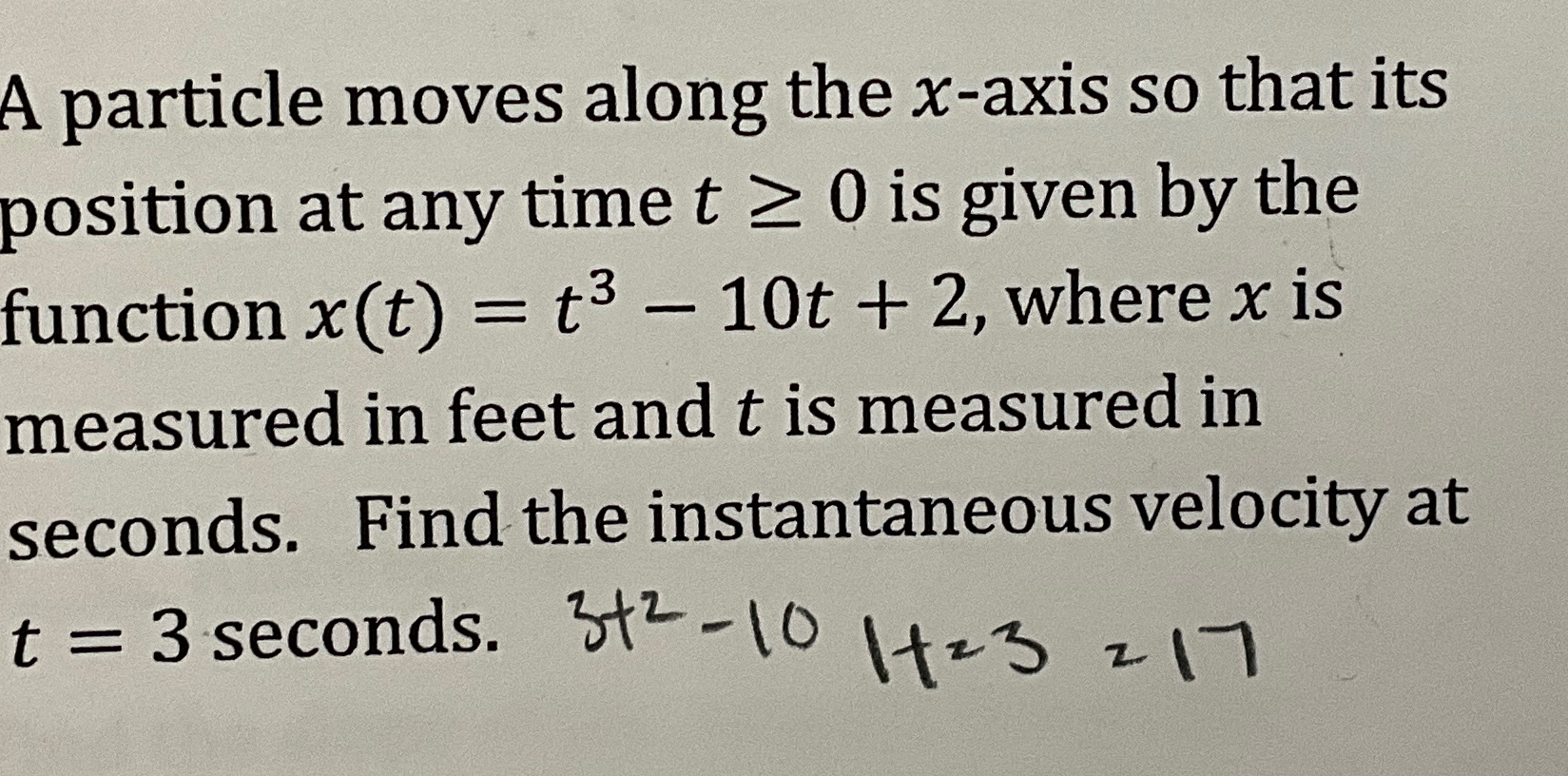 Solved A particle moves along the x-axis so that its | Chegg.com