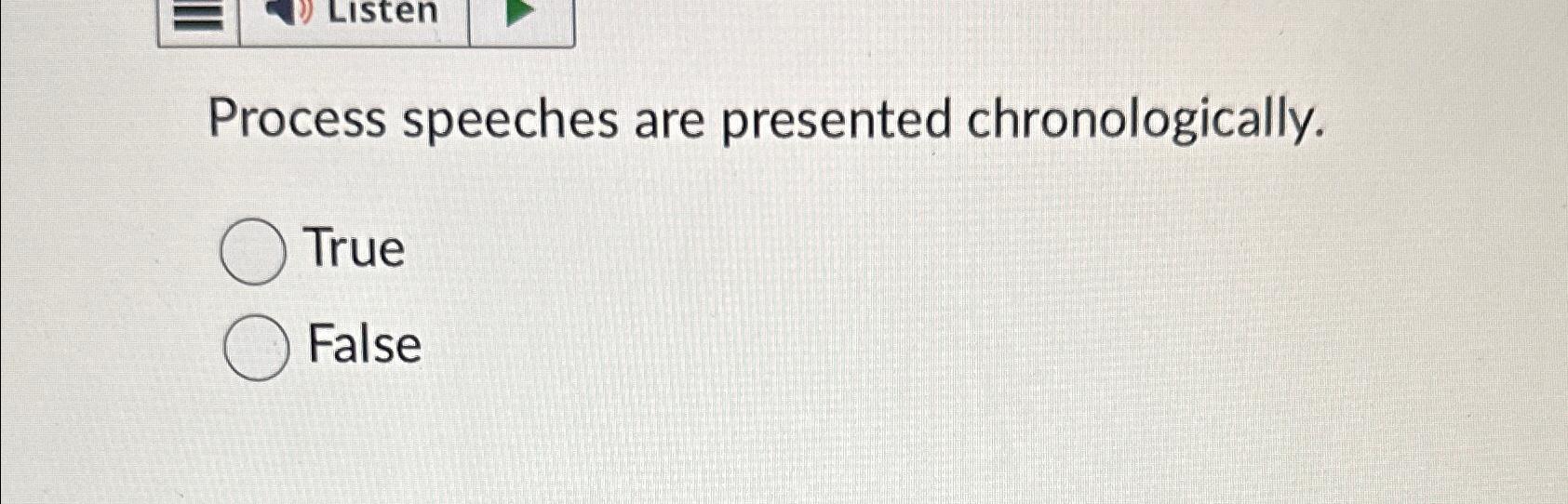 Solved Process speeches are presented | Chegg.com