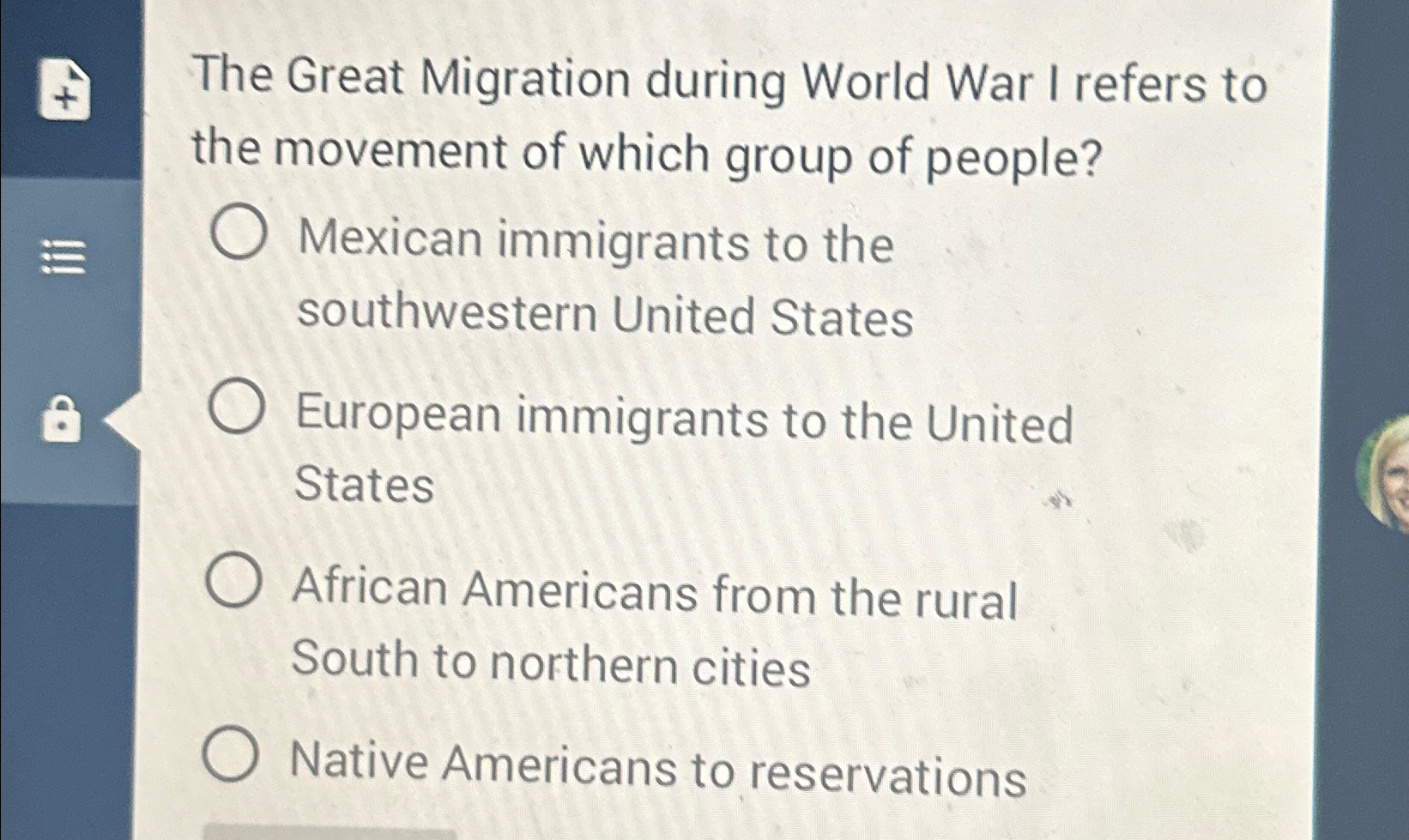 The Great Migration during World War I refers to the | Chegg.com
