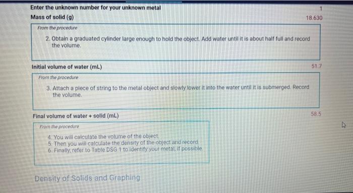 Solved Report - Density and Specific Gravity (2pts) Density | Chegg.com