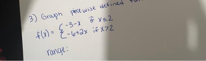 Solved 3) Graph piecewise defined \\[ | Chegg.com