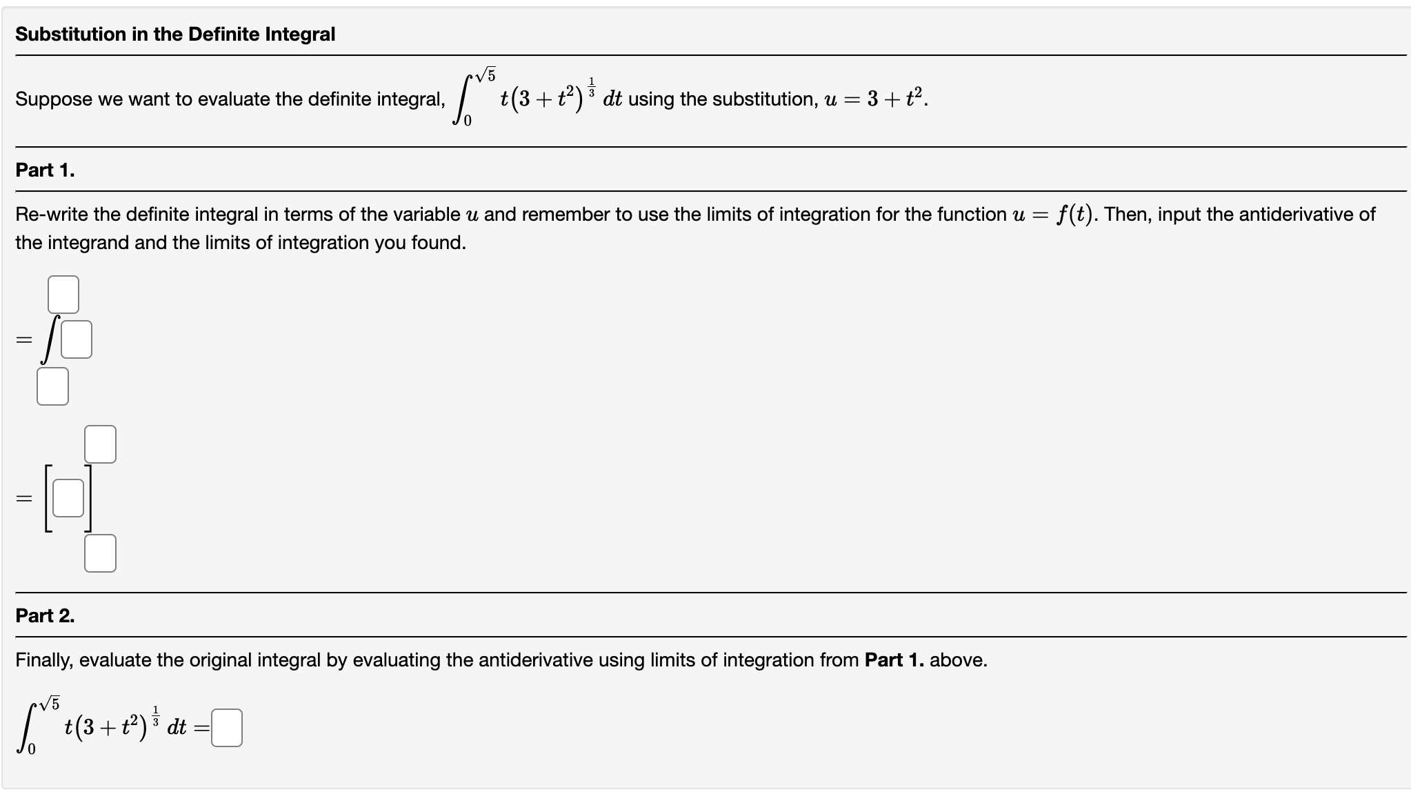 Solved Substitution in the Definite IntegralSuppose we want | Chegg.com