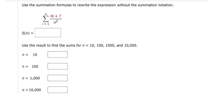 Solved Use The Summation Formulas To Rewrite The Expression