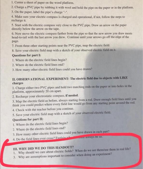 Solved 4. Make sure your electric compass is charged and | Chegg.com