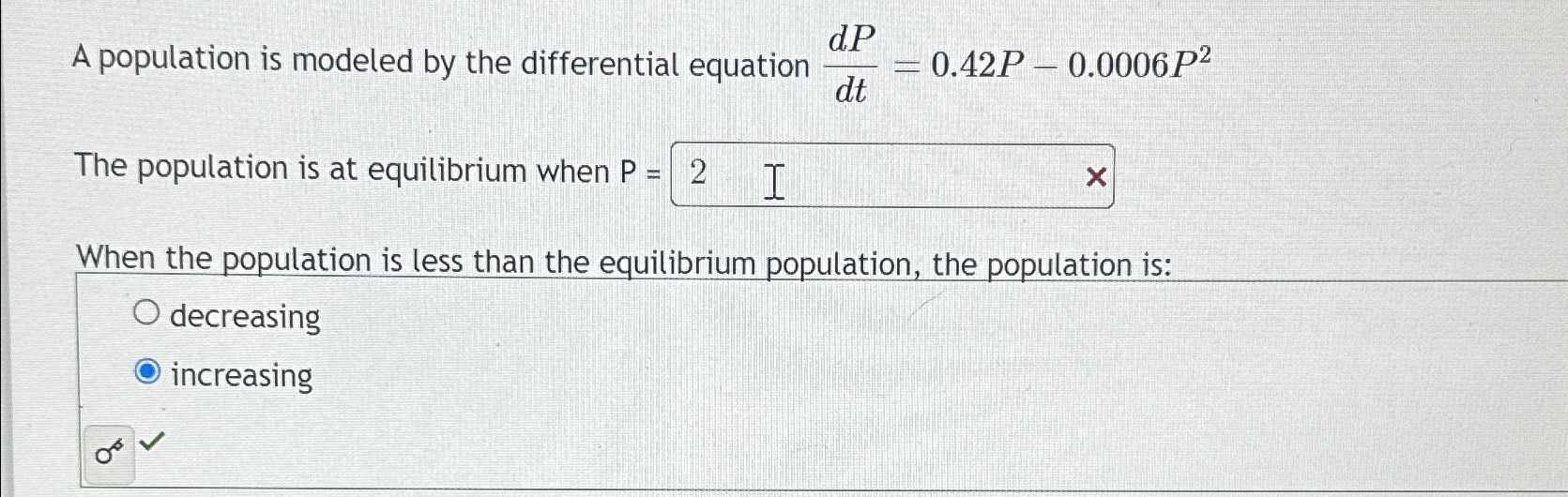 Solved A population is modeled by the differential equation | Chegg.com