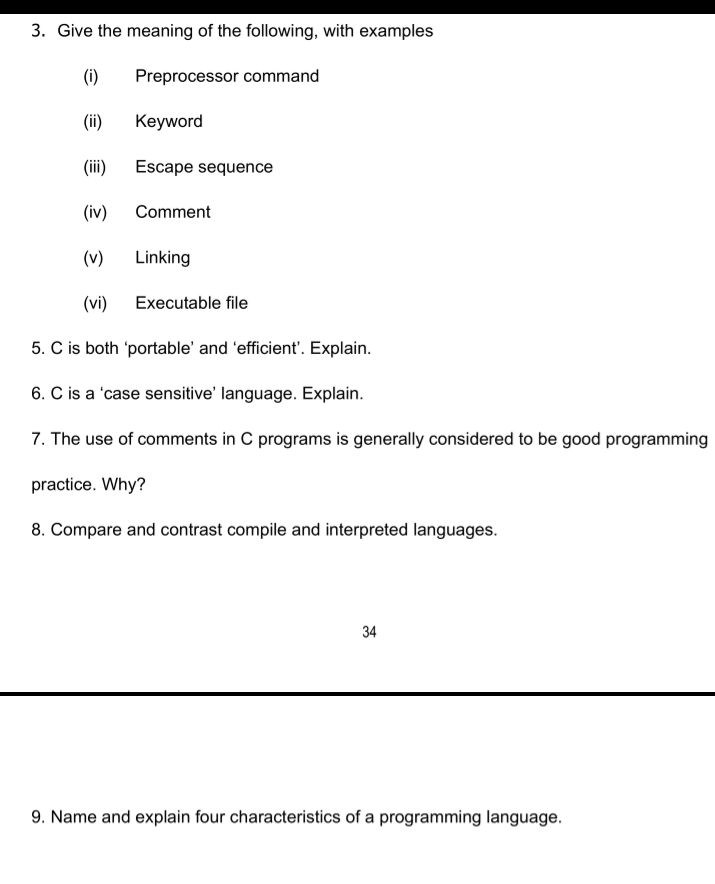 Solved 3. Give the meaning of the following, with examples | Chegg.com