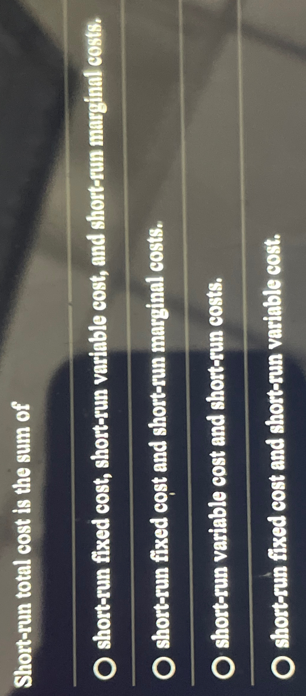 Solved Short-run total cost is the sum ofshort-run fixed | Chegg.com | Chegg.com