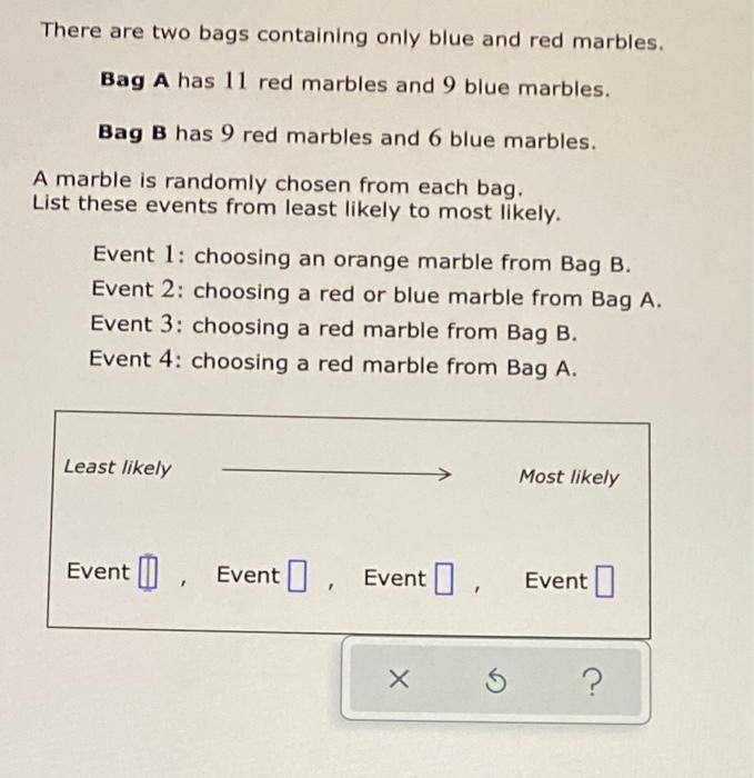 Solved There are two bags containing only blue and red | Chegg.com