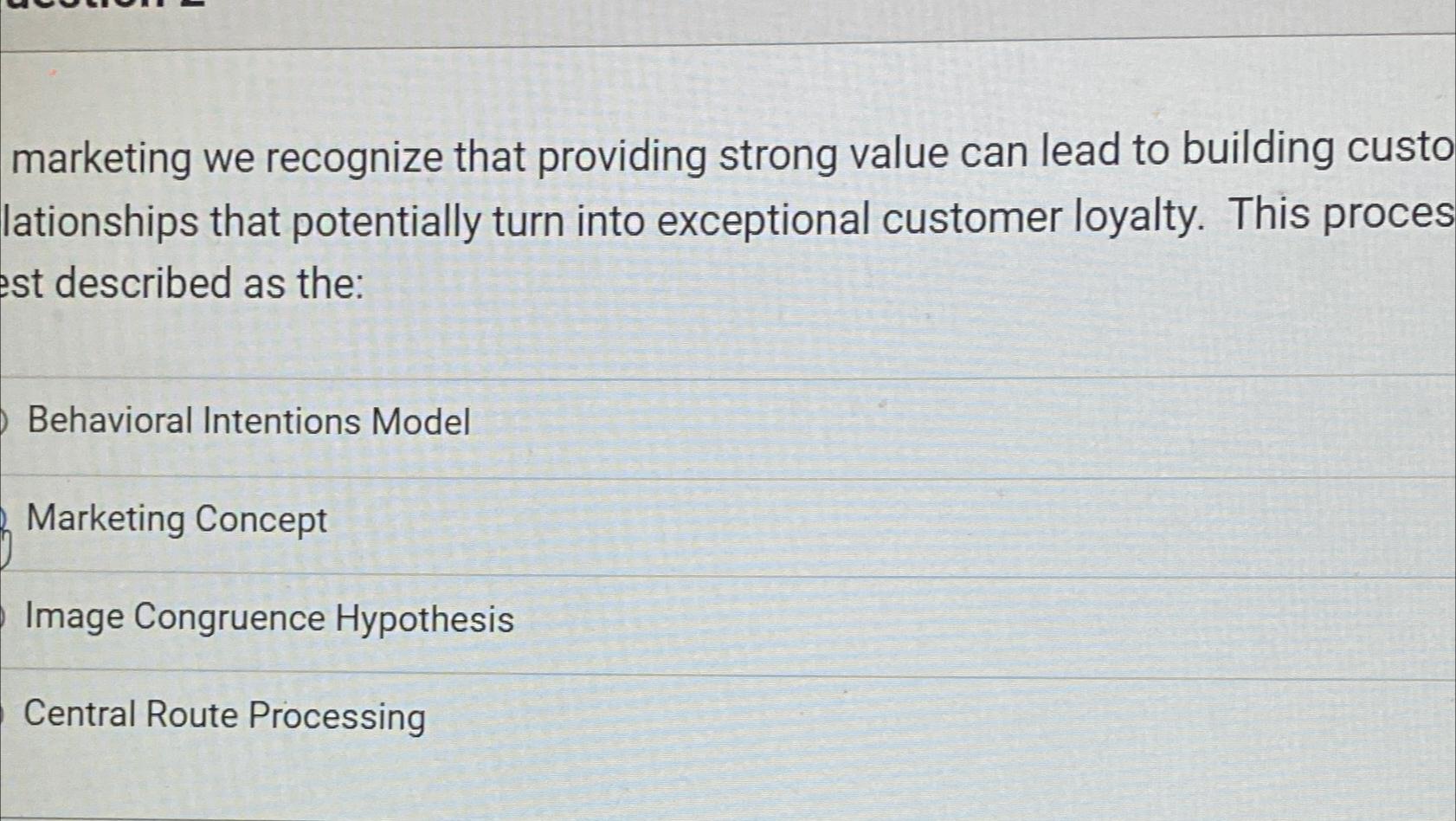 Solved marketing we recognize that providing strong value | Chegg.com