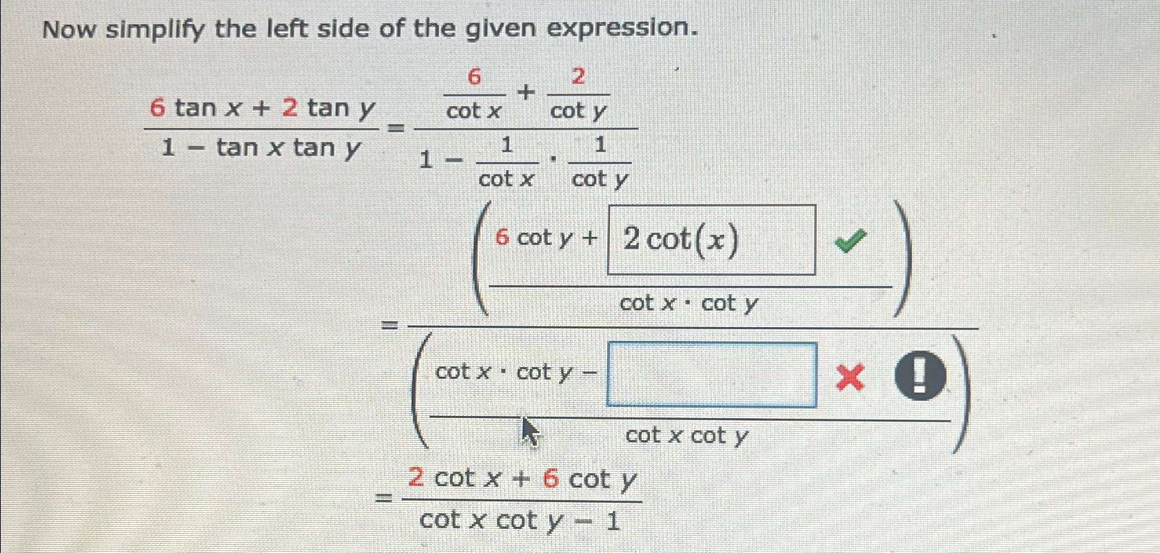 Solved Now simplify the left side of the given | Chegg.com