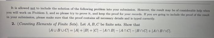 Solved 1. (Finite Collections of Sets: Fundamental | Chegg.com