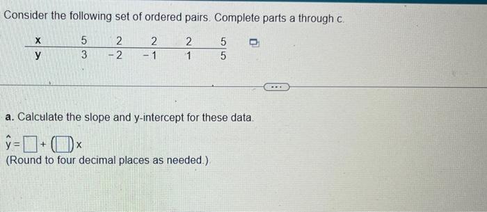Solved Consider the following set of ordered pairs. Complete | Chegg.com