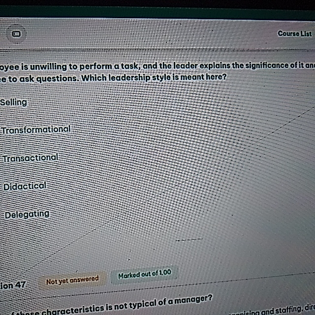 Solved CourseListoyee is unwilling to perform a task, and | Chegg.com