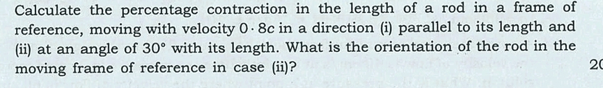 Solved Calculate the percentage contraction in the length of | Chegg.com