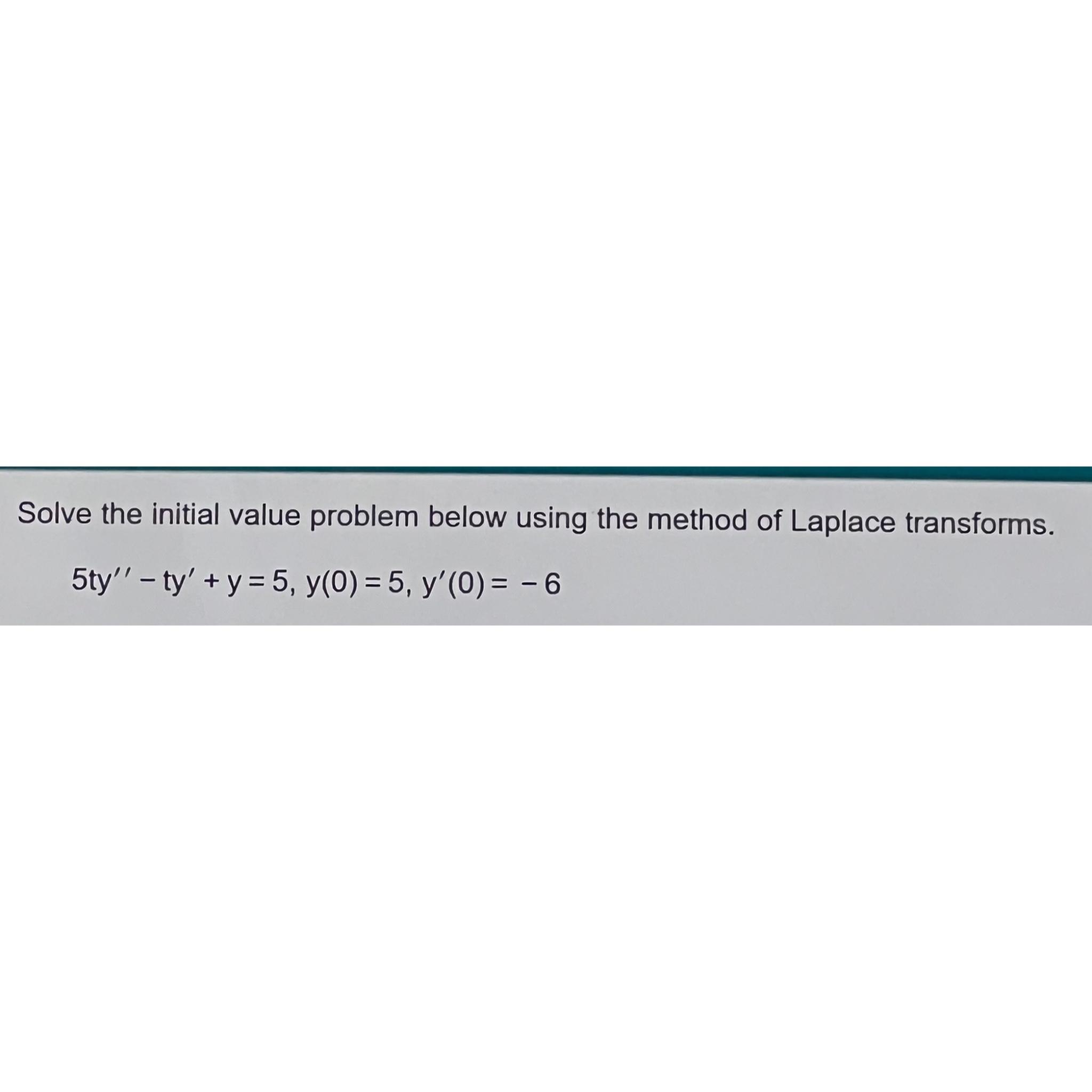 Solved Solve the initial value problem below using the | Chegg.com