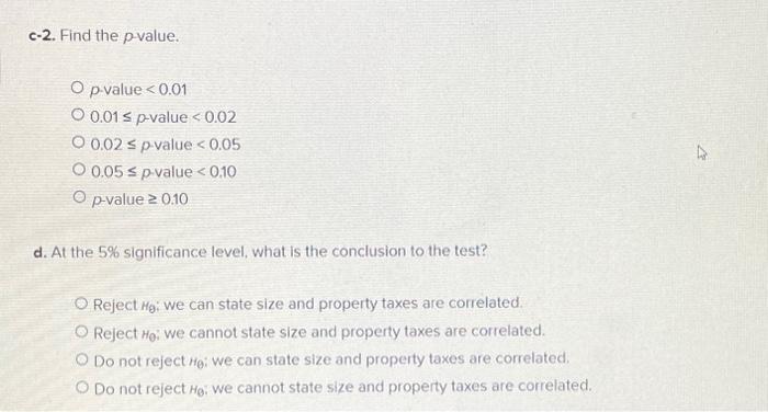 Solved A realtor studies the relationship between the size | Chegg.com