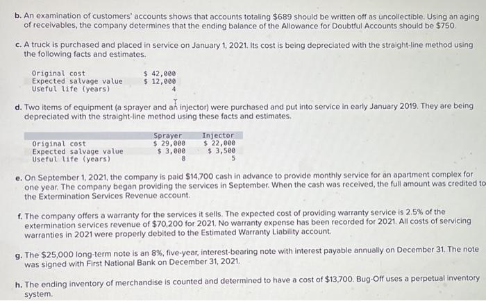 Solved Comprehensive Problem Bug-Off Exterminators (Algo) | Chegg.com