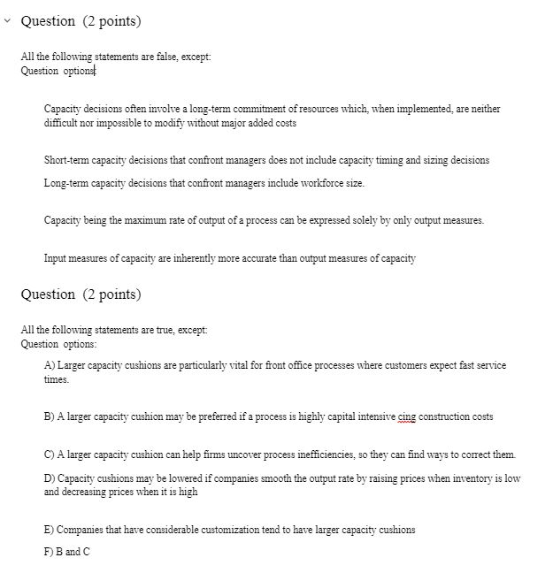 Solved Question (2 points)All the following statements are | Chegg.com Solved Question (2 points)All the following statements are | Chegg.com