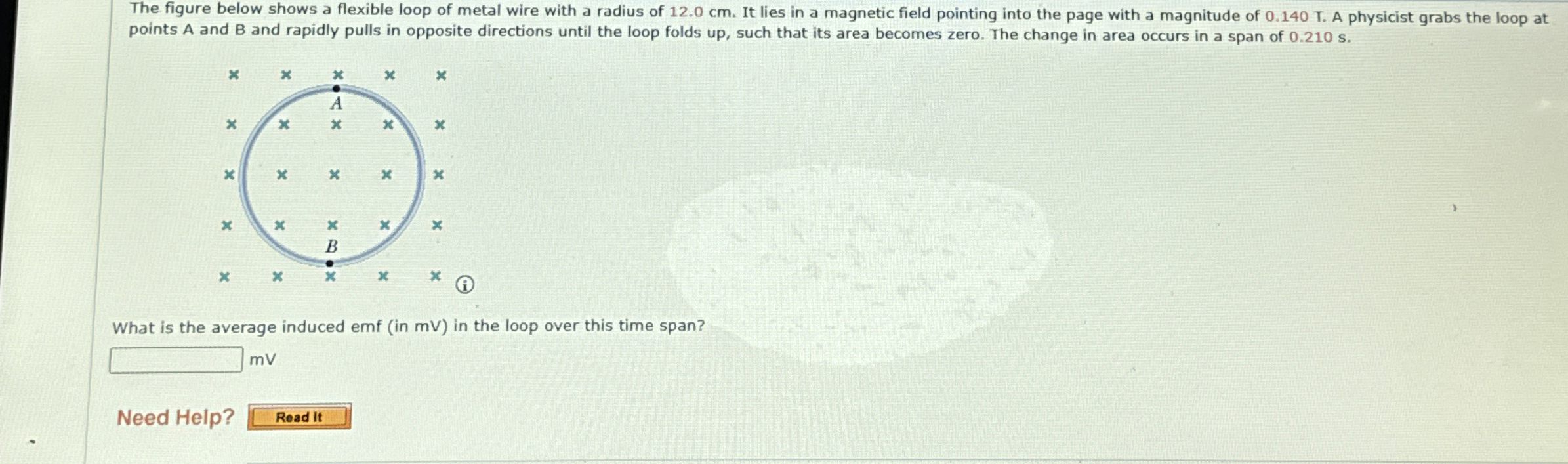Solved The figure below shows a flexible loop of metal wire | Chegg.com