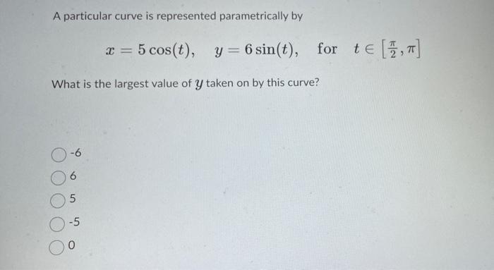 Solved A particular curve is represented parametrically by | Chegg.com