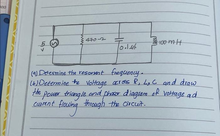 Solved (a) Determine the resonant frequency. (b) Determine | Chegg.com