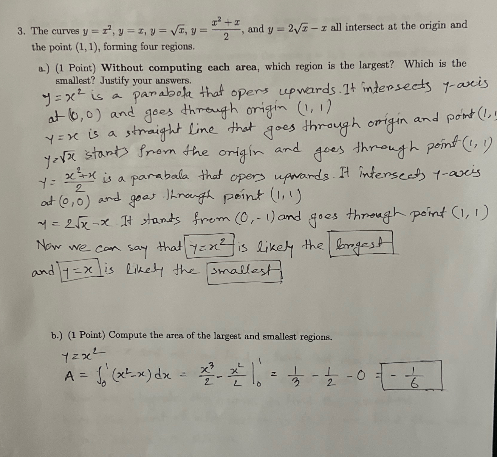 Solved The curves y=x2,y=x,y=x2,y=x2+x2, ﻿and y=2x2-x ﻿all | Chegg.com