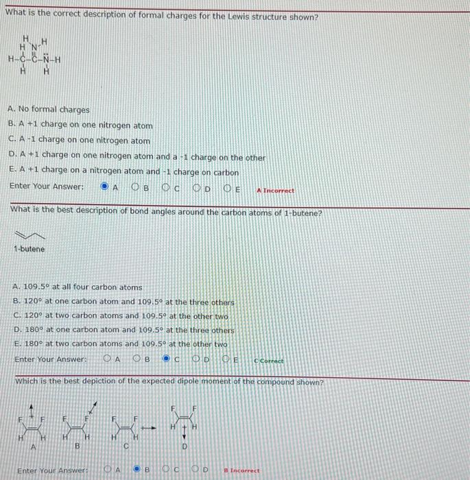 Solved What is the correct description of formal charges for | Chegg.com
